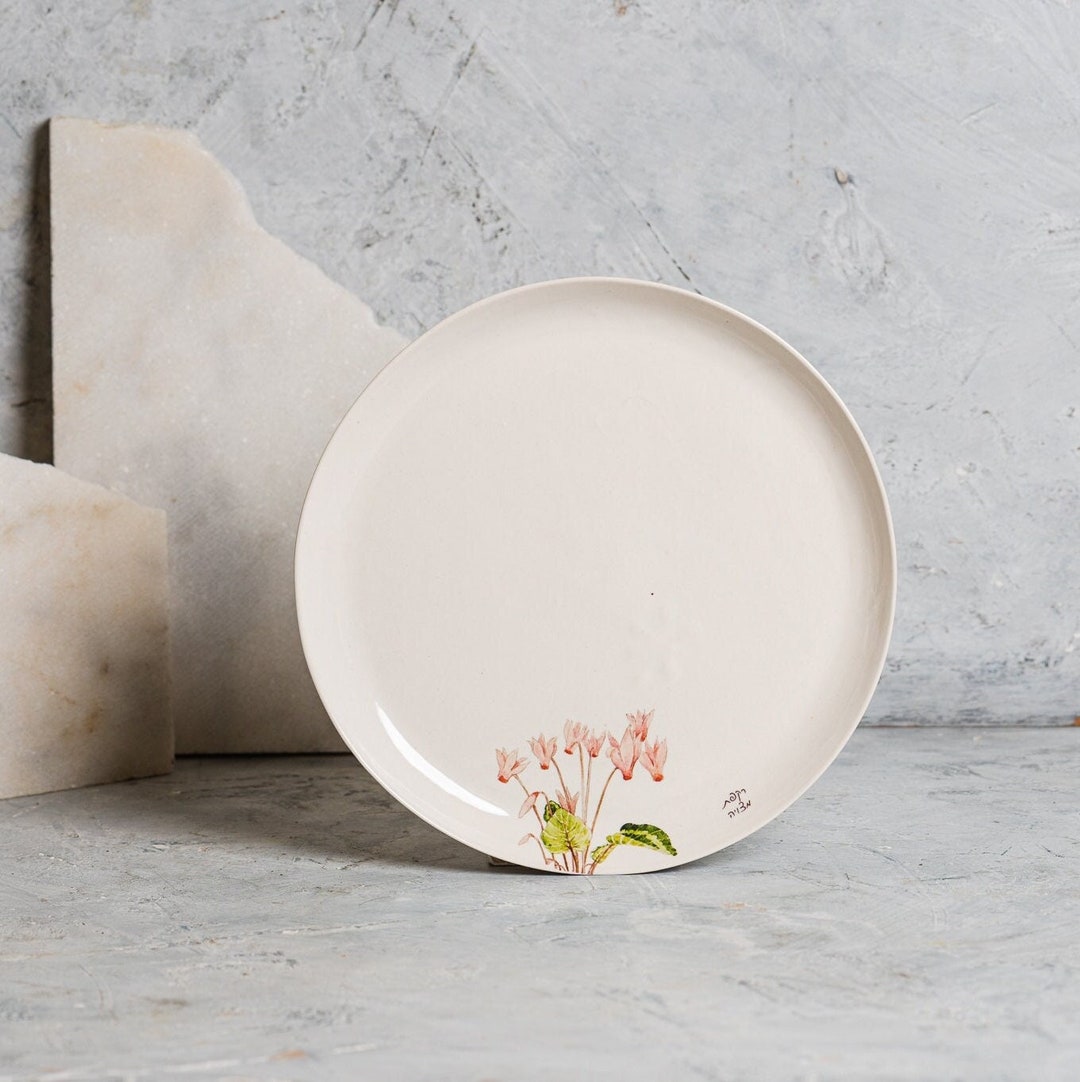 Large Ceramic Dinner Plate, 6 Pieces, Inspired by Wildflowers ...