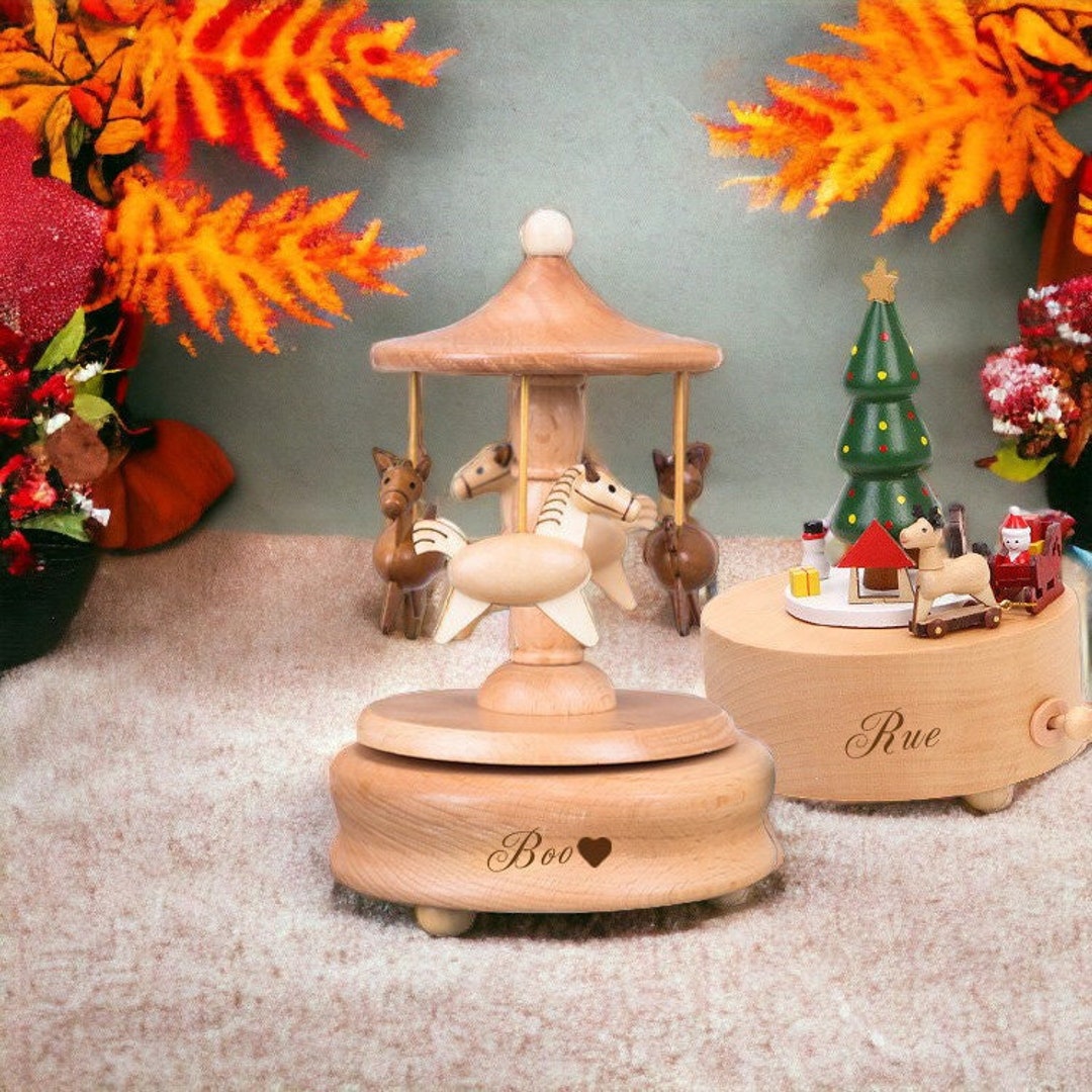 Handmade Personalized Wooden Music Box, Custom Engraved Name Music Box ...