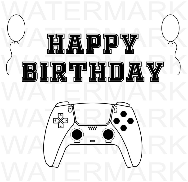 Playstation 5 (PS5) Controller Birthday Gamer Outline Svg Eps Png Jpg ...