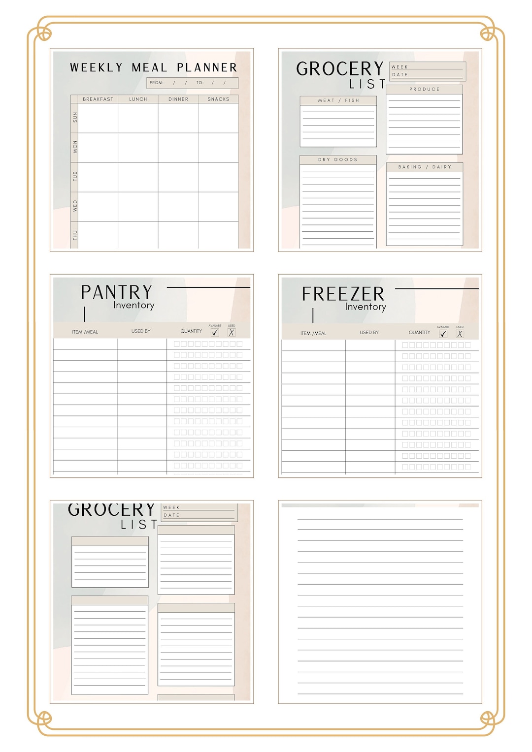 Digital Weekly Meal Planner – Printable Meal Planning Bundle With ...
