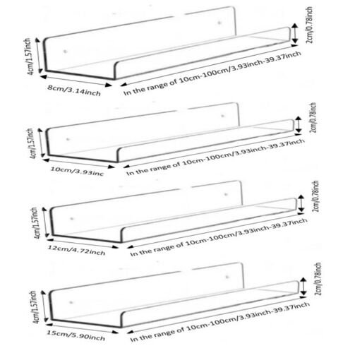 Acrylic Transparent Shelving Rack for Home Office, Minimalist Design ...