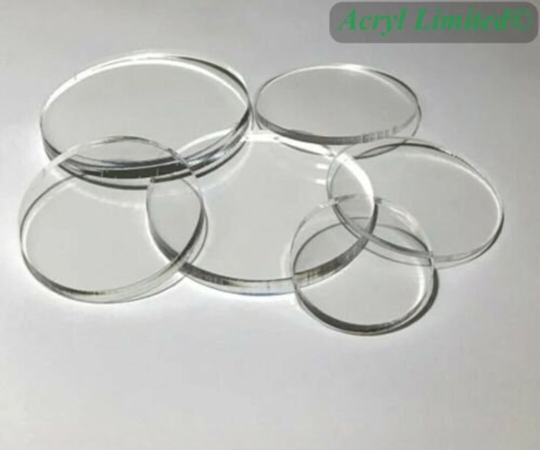 Acrylic Clear Disc/laser Cut Circles/different Sizes and Thicknesses - Etsy