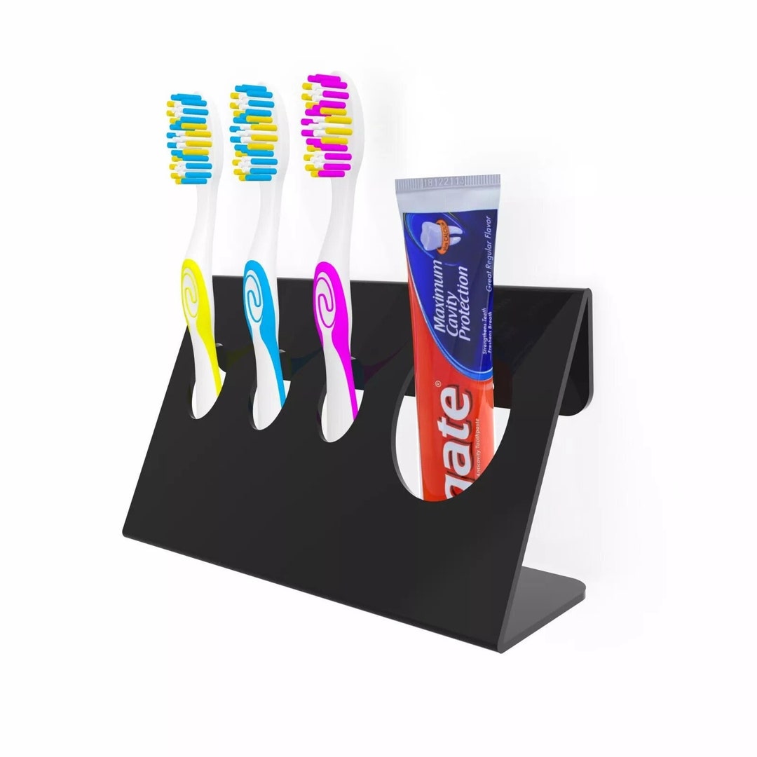 Acrylic Toothbrush Toothpaste Holder 3 X Toothbrush Stand or Wall ...