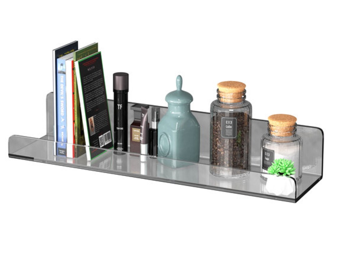 Clear Acrylic Floating Shelf, Wall Mount Storage Rack Display, Bath ...