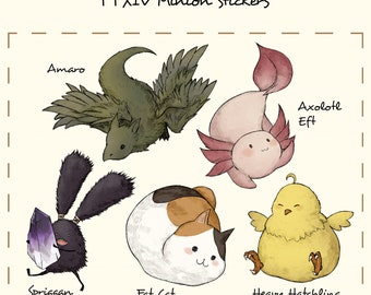 FFXIV Minion Inspired Sticker: Caduceus-- Final Fantasy 14 Inspired 3 ...