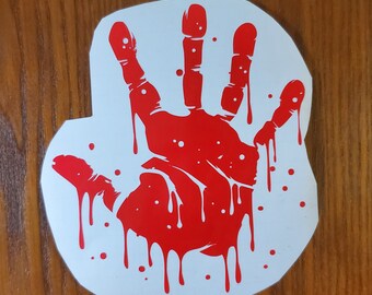 Bloody Handprint Decals - Etsy