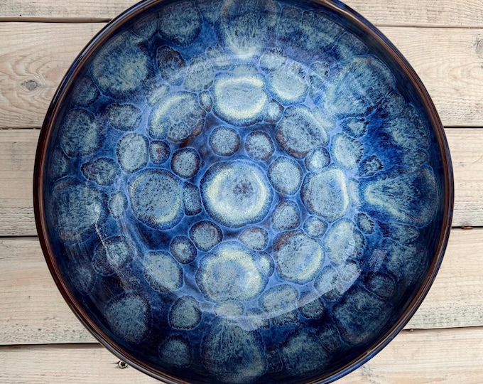Extra Large Bowl, Large Serving Bowl, Large Blue Bowl, Blue Serving ...