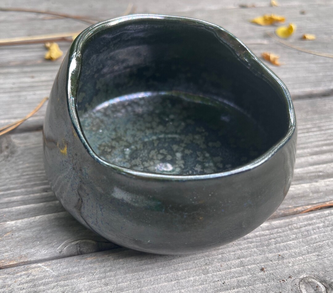 Blue Salt Cellar, Metallic Salt Cellar, Unique Salt Cellar, Wheelthrown ...