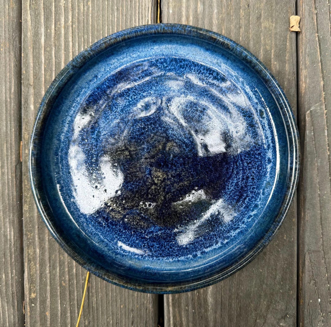 Blue Small Plate, Small Plate, Dipping Oil Plate , Trinket Dish, Brie ...