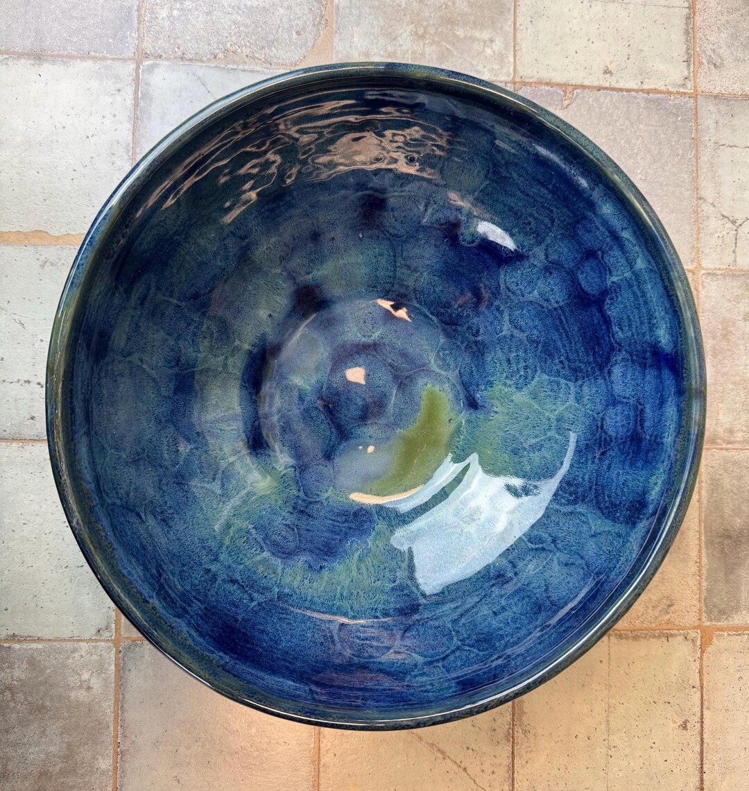 Extra Large Bowl, Large Serving Bowl, Large Blue Bowl, Blue Serving ...