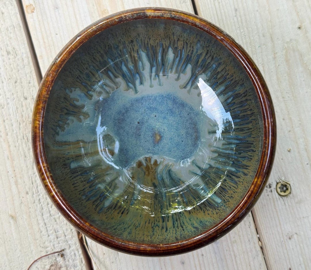 Blue Prep Bowl, 4” Bowl, Wheelthrown Bowl, Handmade Bowl, Pottery, Blue ...