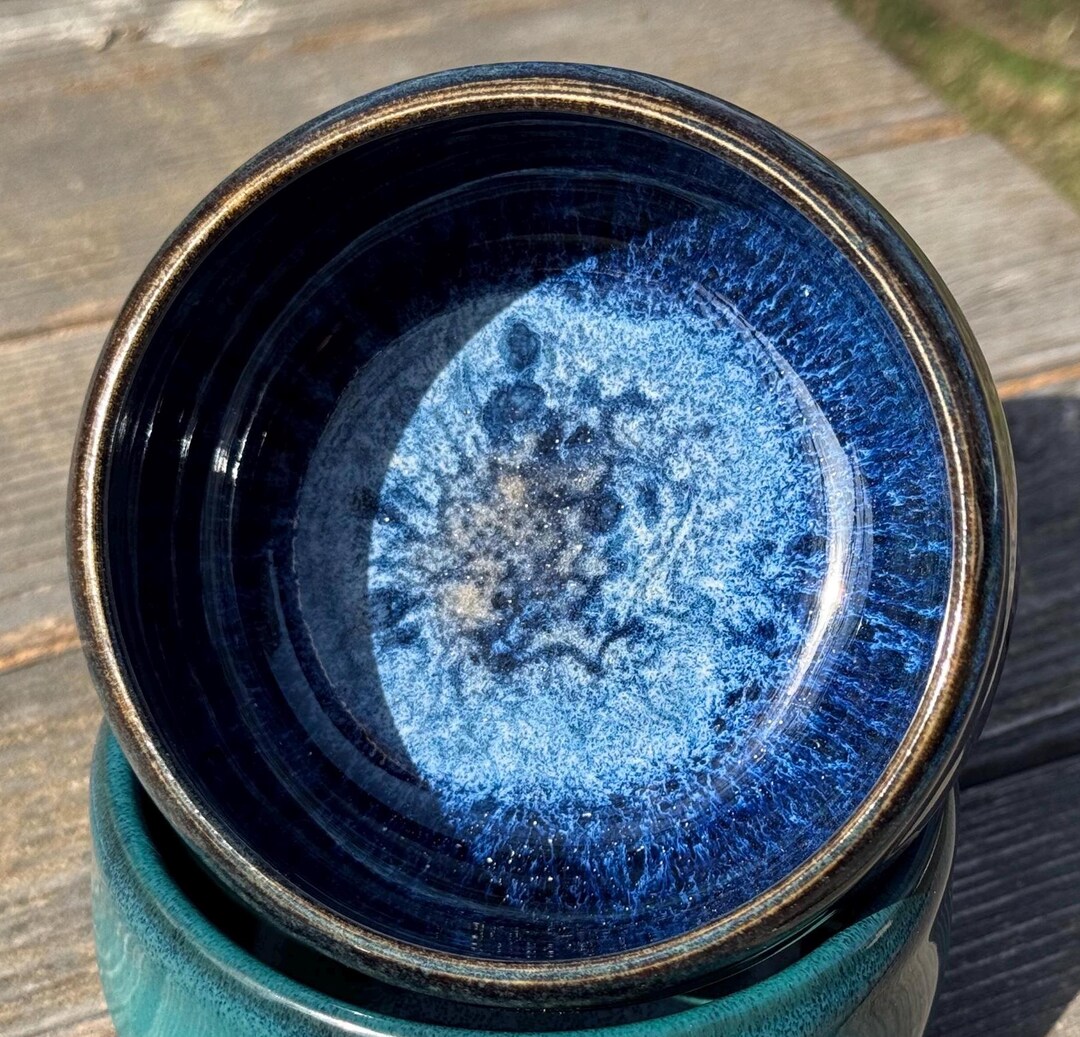 Small Blue Prep Bowl, Wheelthrown Bowl, Blue Pottery Prep Bowl, Prep ...