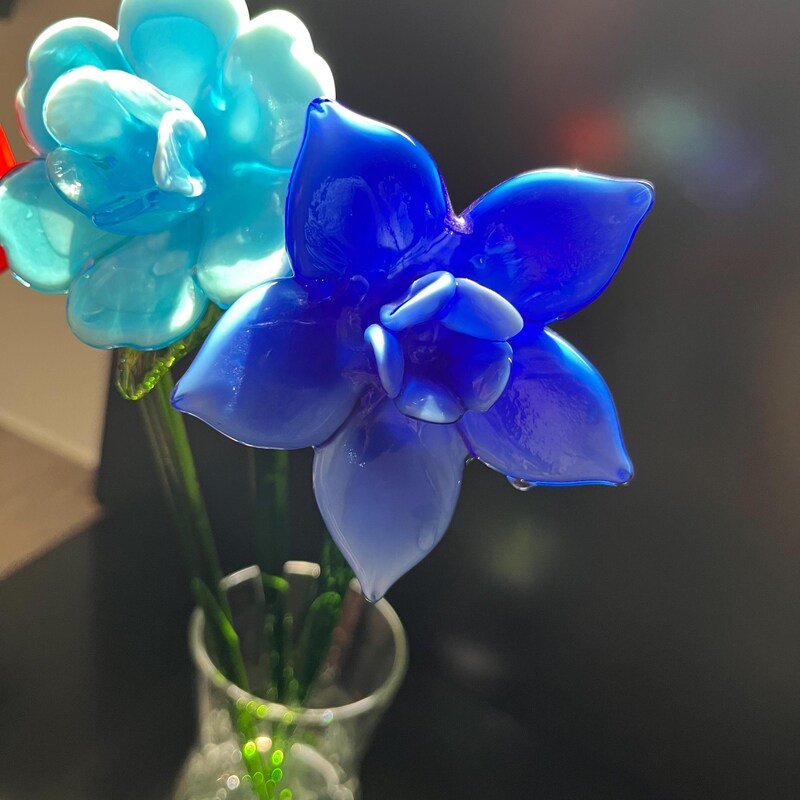 Glass Flowers With Stems - Etsy