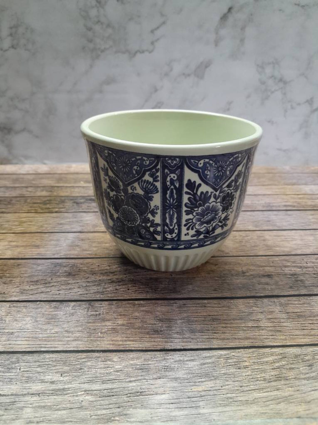 Delft Planter | Mid Century - Etsy