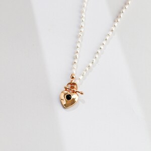 Elegant Heart-shaped Rice Pearl Necklace by Samd, Delicate Stackable ...