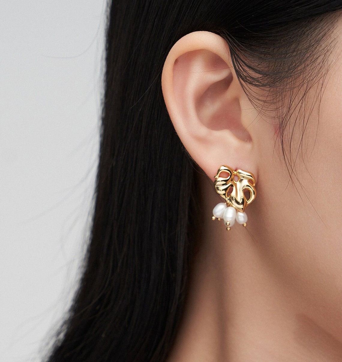 Elegant Stud Pearl Earrings by Samd, Delicate Dainty Jewelry, Unique ...