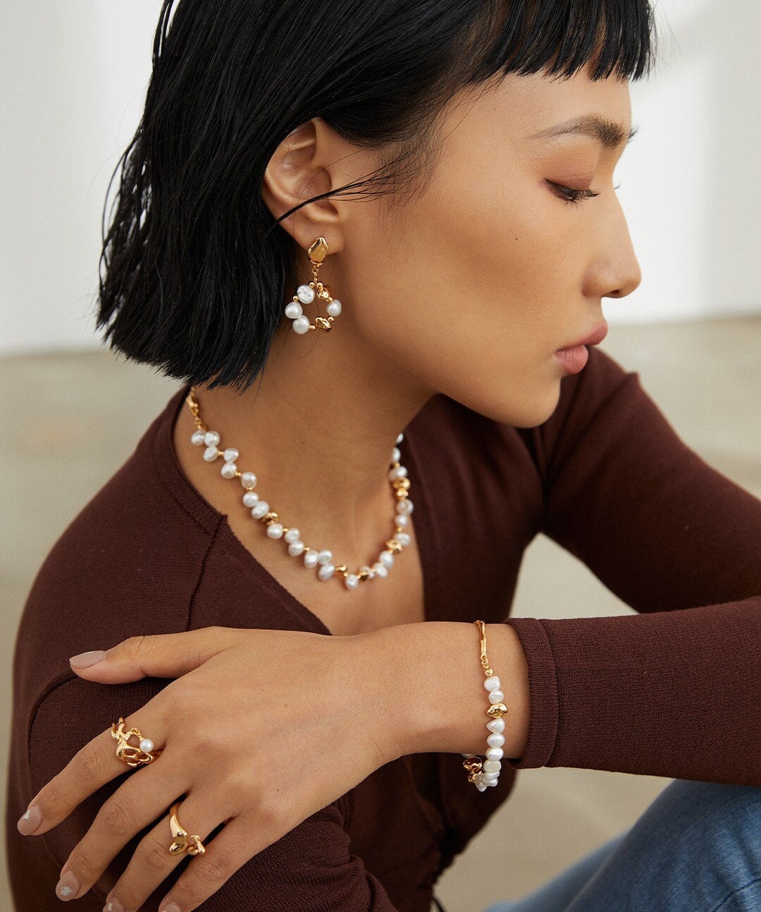 Samd's Opulent Pearl Set:exquisite Bracelet,necklace,sterling Silver ...