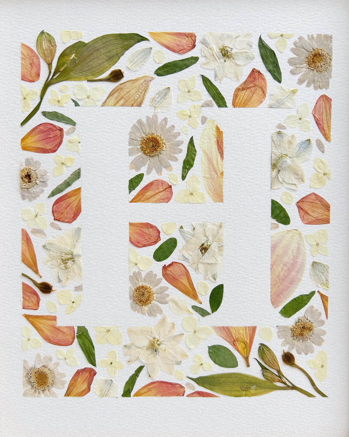 Pressed Flower Alphabet Art(full Design) / Pressed Flower Letter Art ...