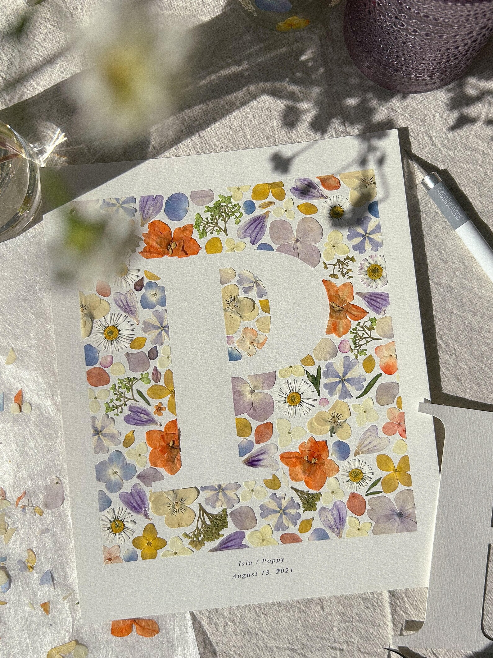 Pressed Flower Alphabet Art(full Design) / Pressed Flower Letter Art ...