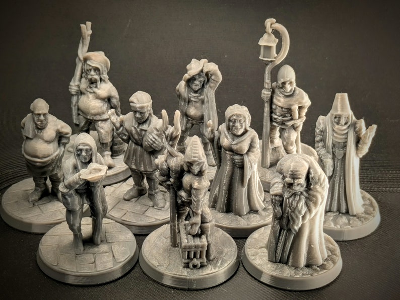 Townsfolk Npcs Miniatures Set for Dungeons and Dragons - Etsy