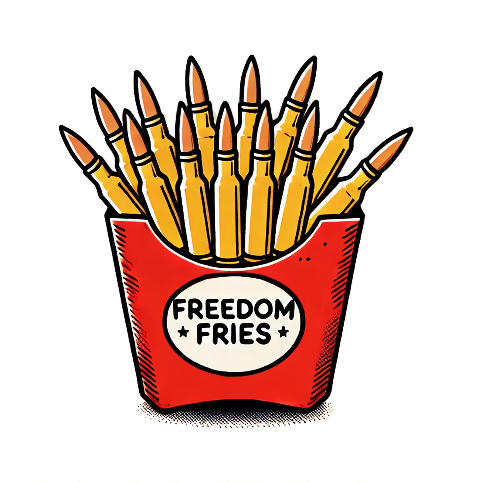 Freedom Fries Patriotic Ammo Vector PNG - Perfect for T-shirts, Mugs ...