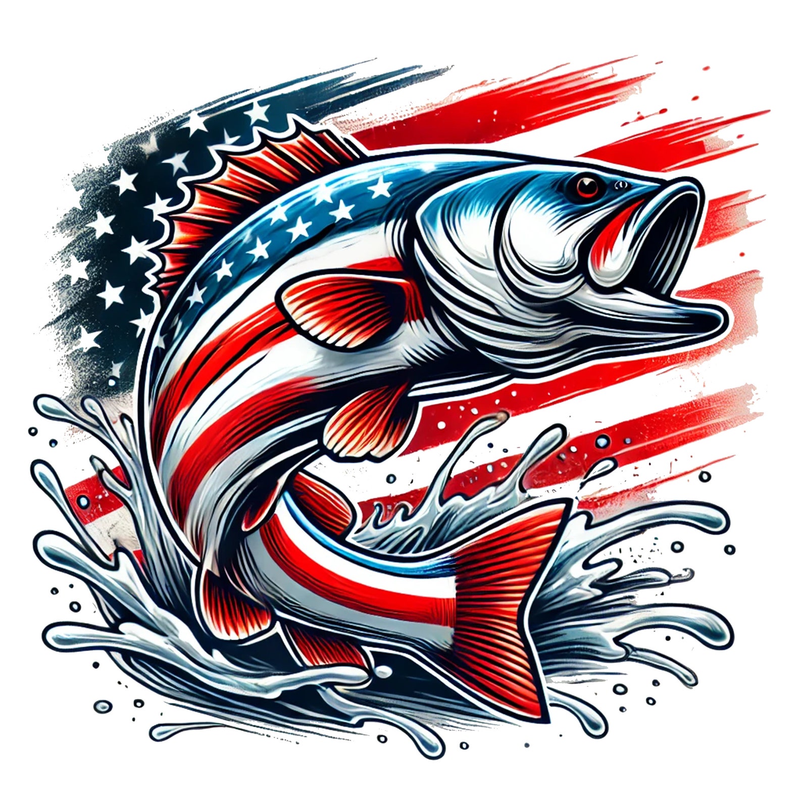 Patriotic Fish, Lobster, and Shark Vector Pngs Perfect for DIY July 4th ...