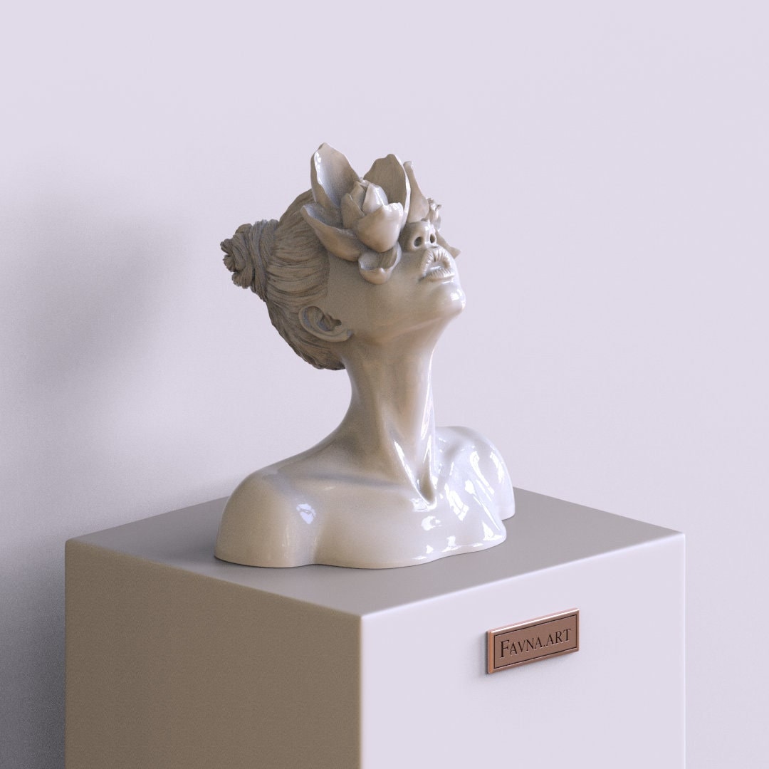 Contemporary Sculpture Statue for Interiordaughter of a Faun White ...