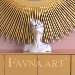 Contemporary Sculpture Statue for Interior“daughter of a Faun” White ...