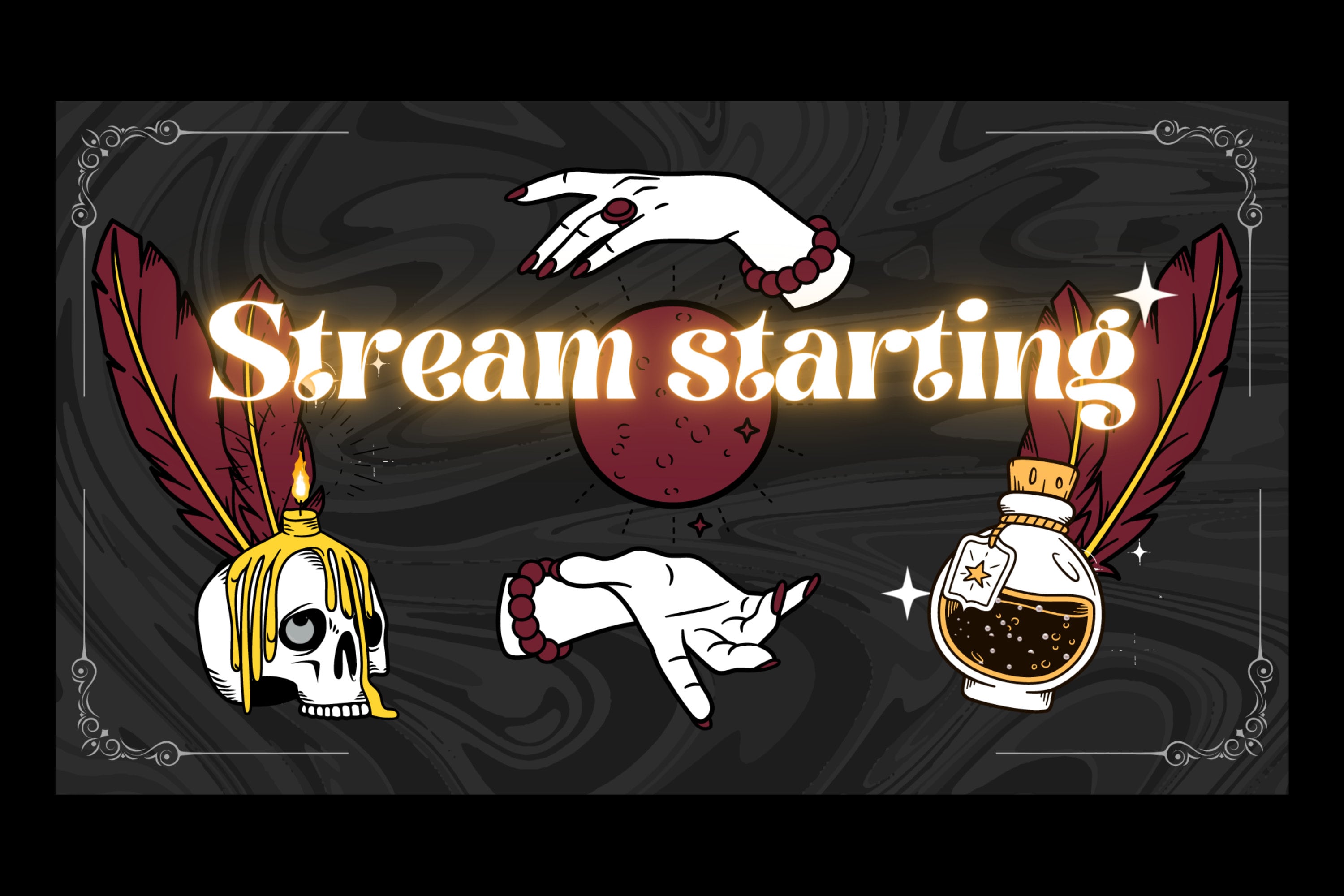 Goth Witch Stream Pack, Animated Layouts, Streaming Overlays, Panel ...