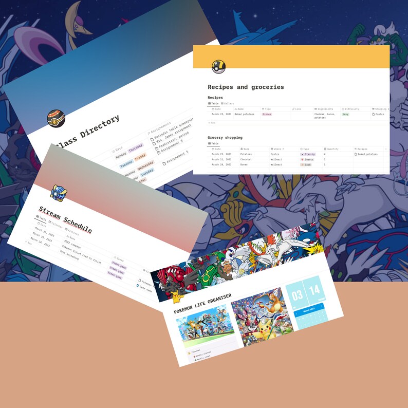 Pokemon Notion Life Planner, Notion Template, Notion Dashboard, Twitch ...
