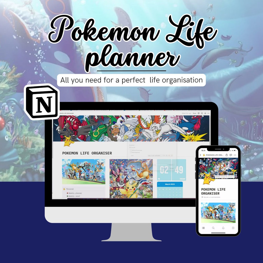 Pokemon Notion Life Planner, Notion Template, Notion Dashboard, Twitch ...