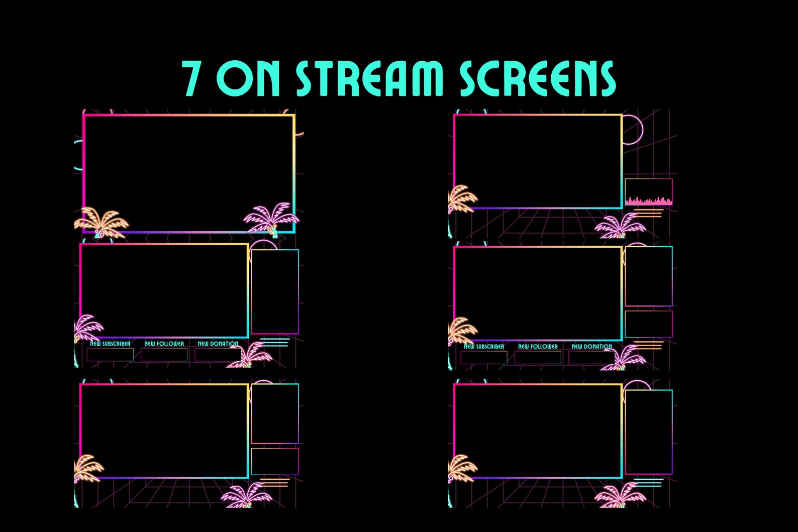 Neon Retro Stream Overlay, Stream Pack for Twitch, Twitch Pack, Twitch ...