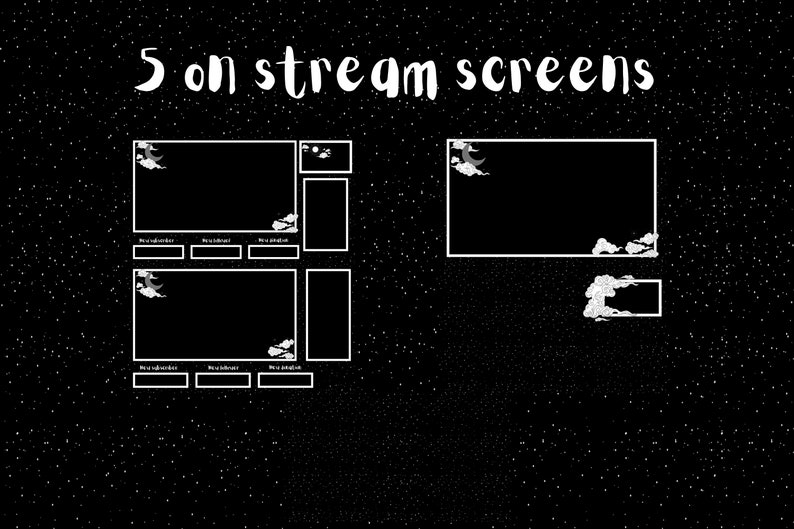 Celestial Twitch Stream Layouts, Moon Stream Overlay, Twitch Overlay ...