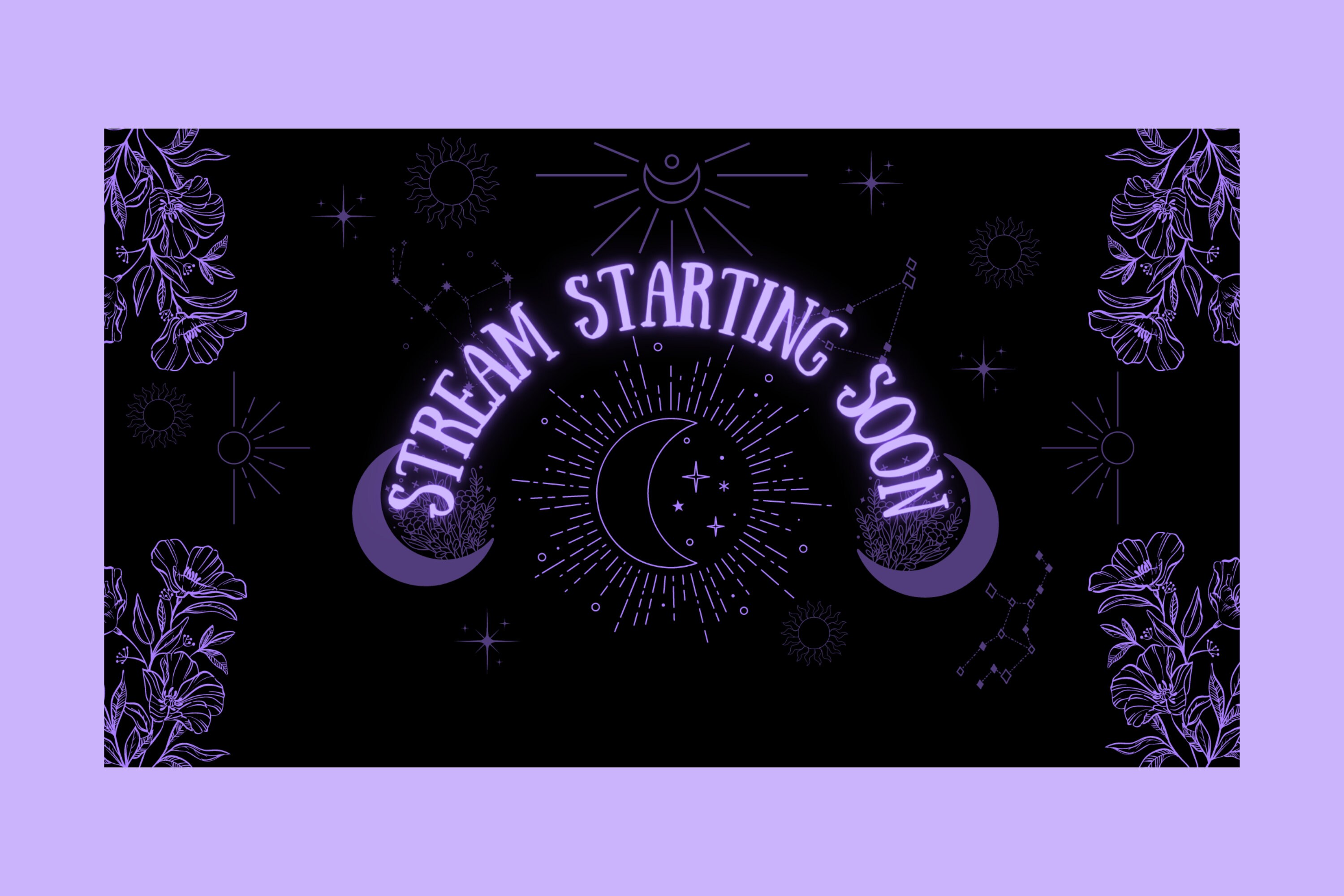 Purple Moon Overlay Twitch Overlay Streaming Pack Celestial - Etsy