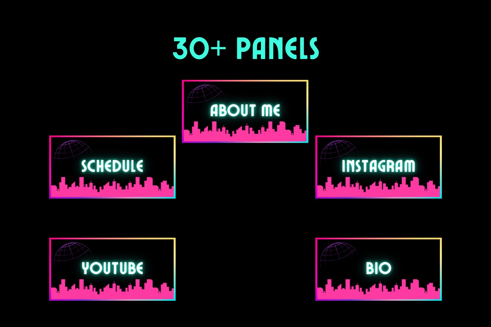 Neon Retro Stream Overlay, Stream Pack for Twitch, Twitch Pack, Twitch ...