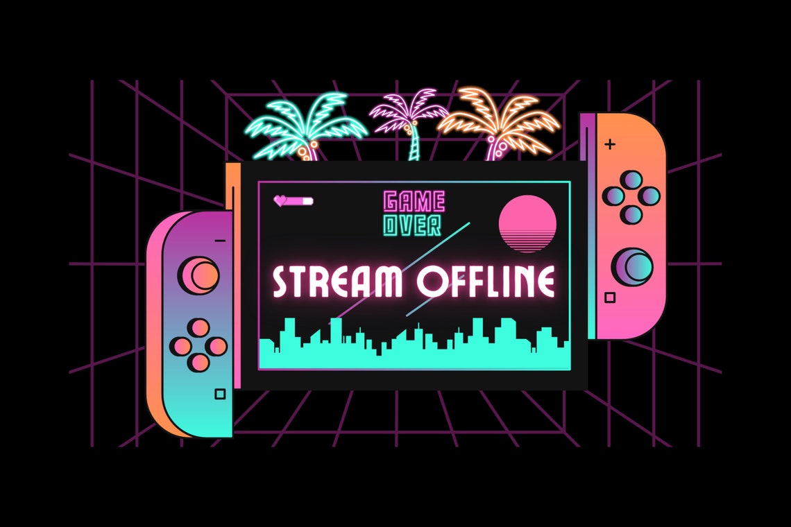 Neon Retro Stream Overlay, Stream Pack for Twitch, Twitch Pack, Twitch ...