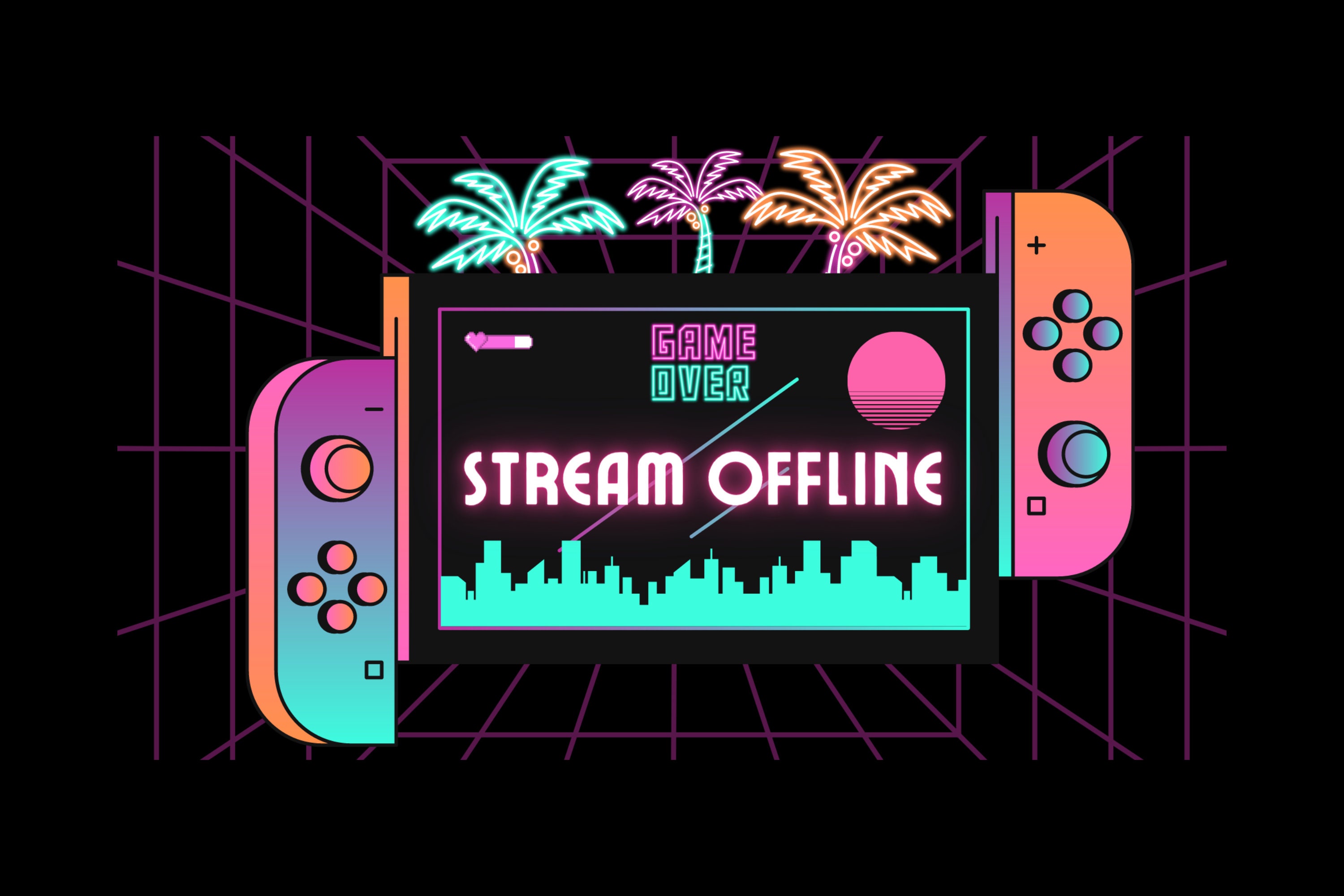Neon Retro Stream Overlay, Stream Pack for Twitch, Twitch Pack, Twitch ...