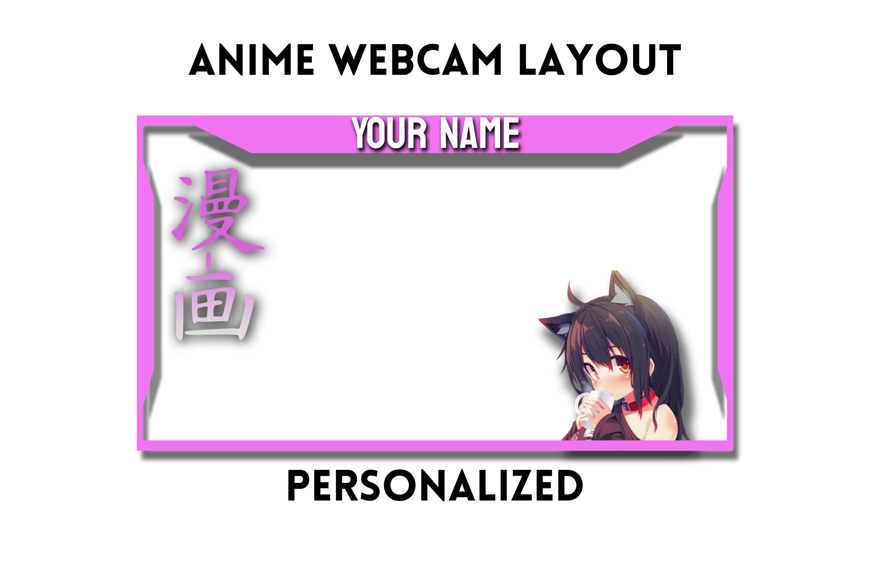 Anime Webcam Overlay, Anime Twitch Webcam Overlay, Personalized Webcam ...