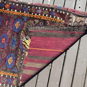 3x4 Antique Baluch Saddle Bag Rug, Hand-knotted With Wool Natural Dyes ...