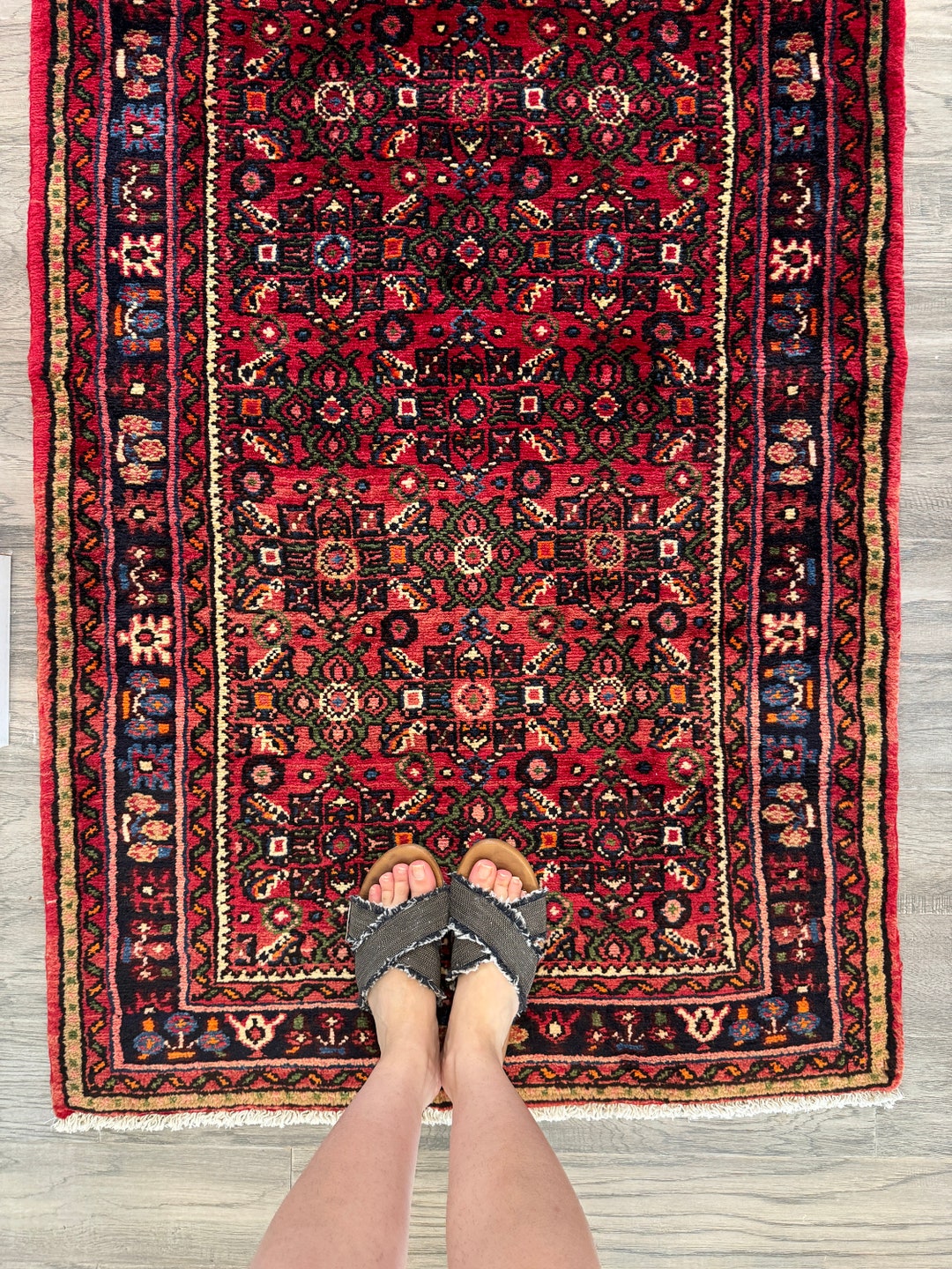 Authentic Runner Rug Persian 3x10 Hand Knotted Wool, Allover Herati ...
