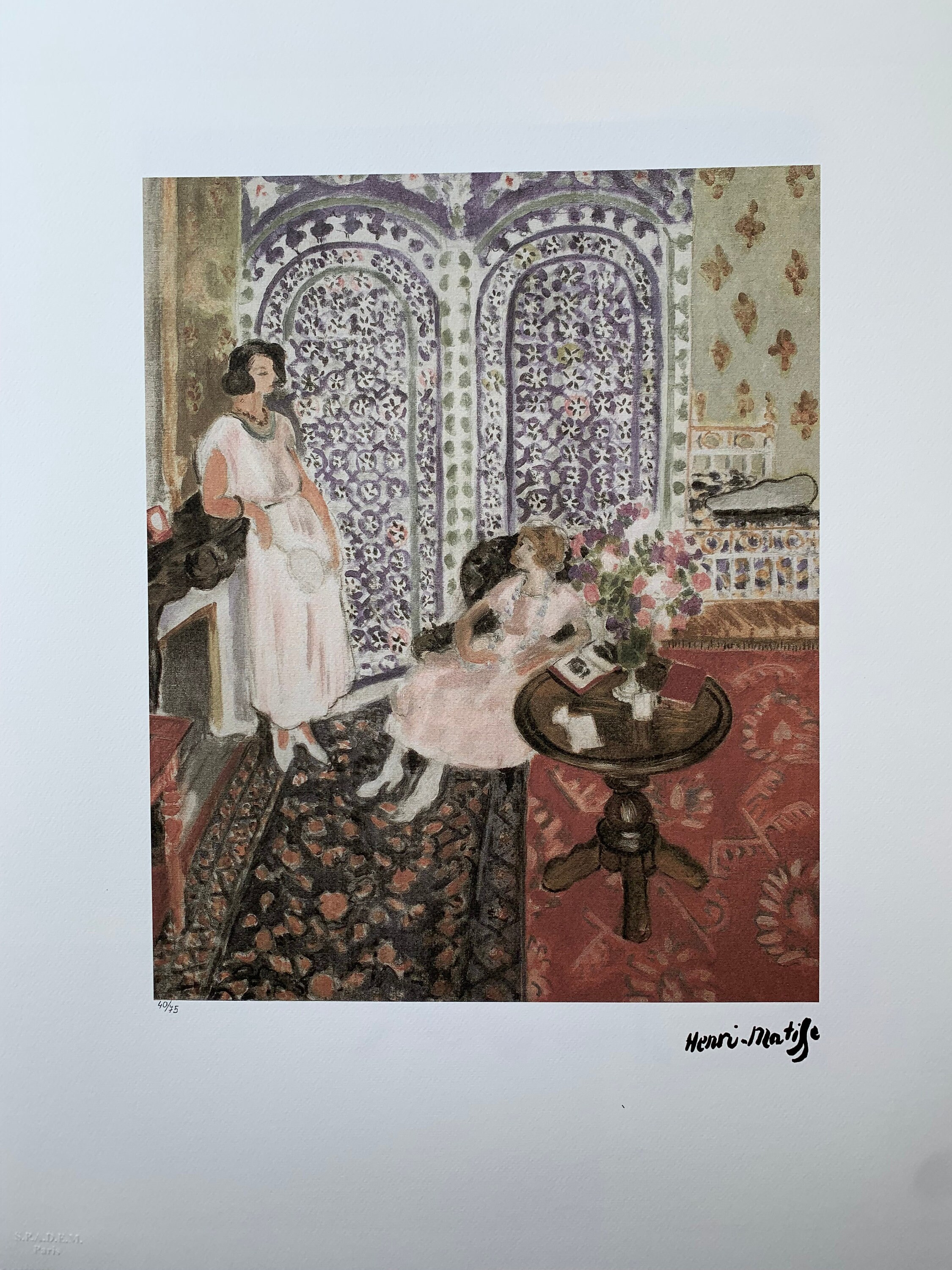 Henri Matisse the Moorish Screen,1921 Lithography, Certificate, Signed ...