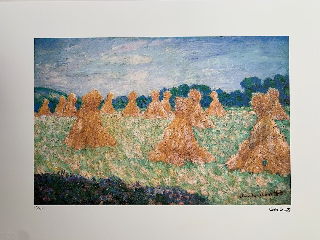 Claude Monet haystacks in Giverny Lithography, Certificate, Signed, Top ...