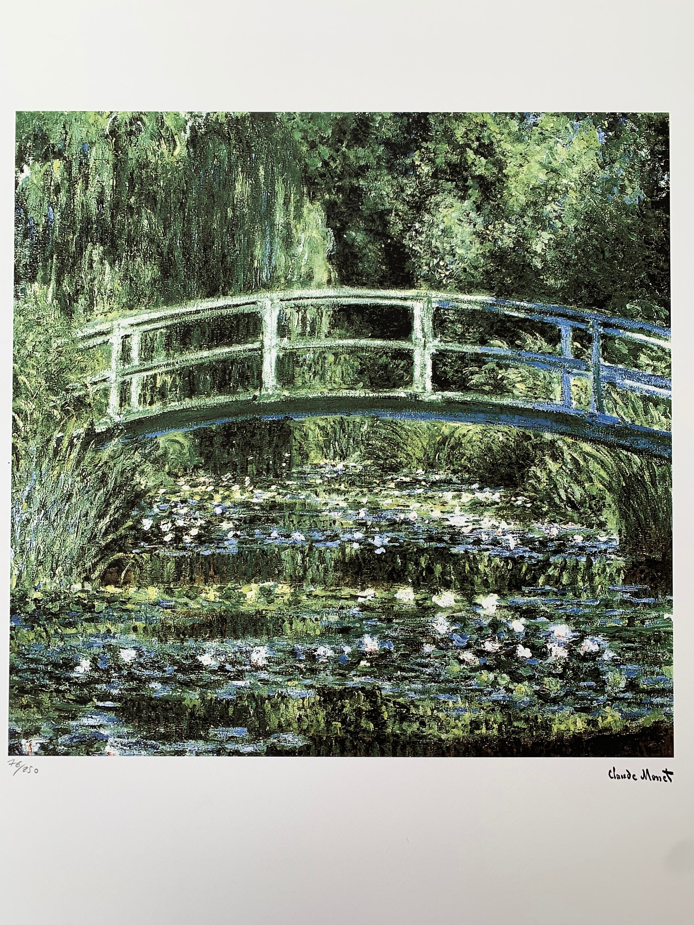 Claude Monet japanese Bridge With Water Lilies Lithography, Certificate ...