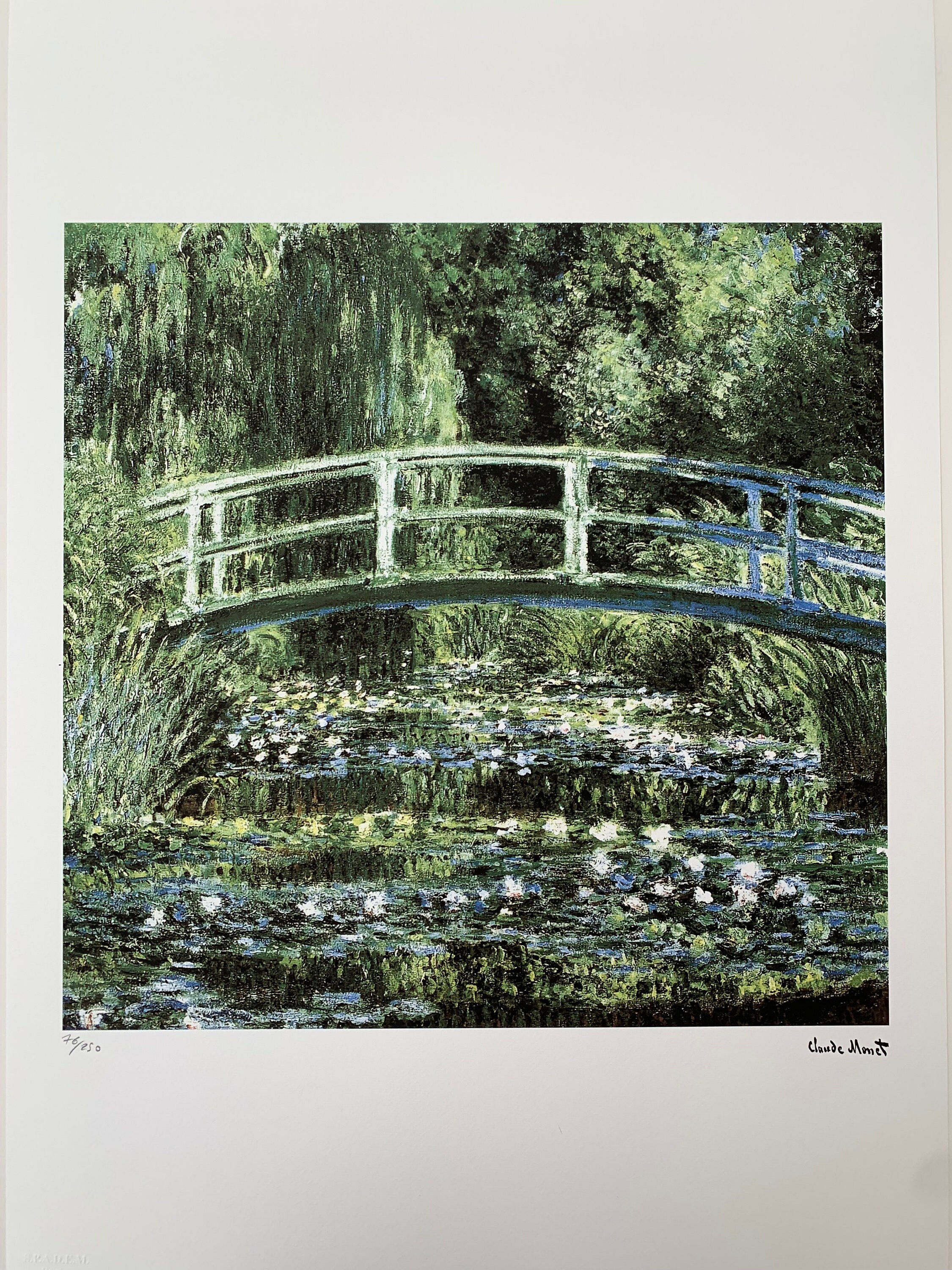 Claude Monet japanese Bridge With Water Lilies Lithography, Certificate ...