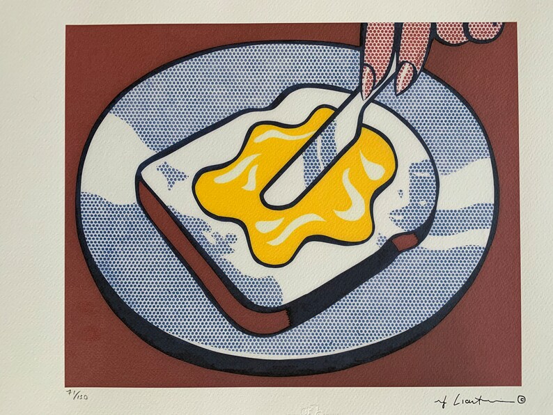 Roy Lichtenstein toast Lithography Certificate - Etsy