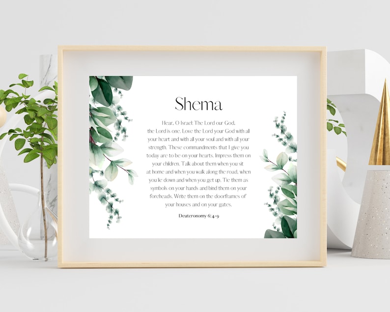 Shema Deuteronomy 6: 4-9; Bible Verse Wall Art, Downloadable, Printable ...