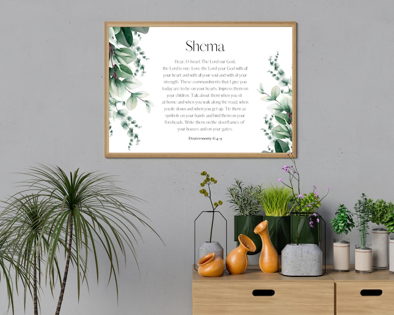 Shema Deuteronomy 6: 4-9; Bible Verse Wall Art, Downloadable, Printable ...