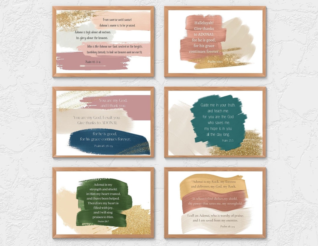 Psalms Scripture Postcards; Set of 6 (6x4) Digital File, Downloadable ...