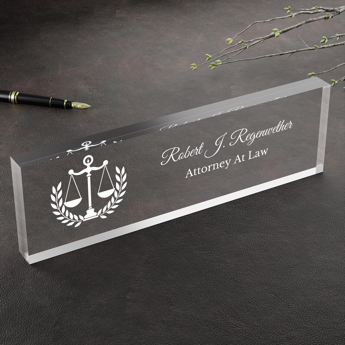 Attorney Desk Name Plate Attorney at Law Gift New Lawyer State Bar ...