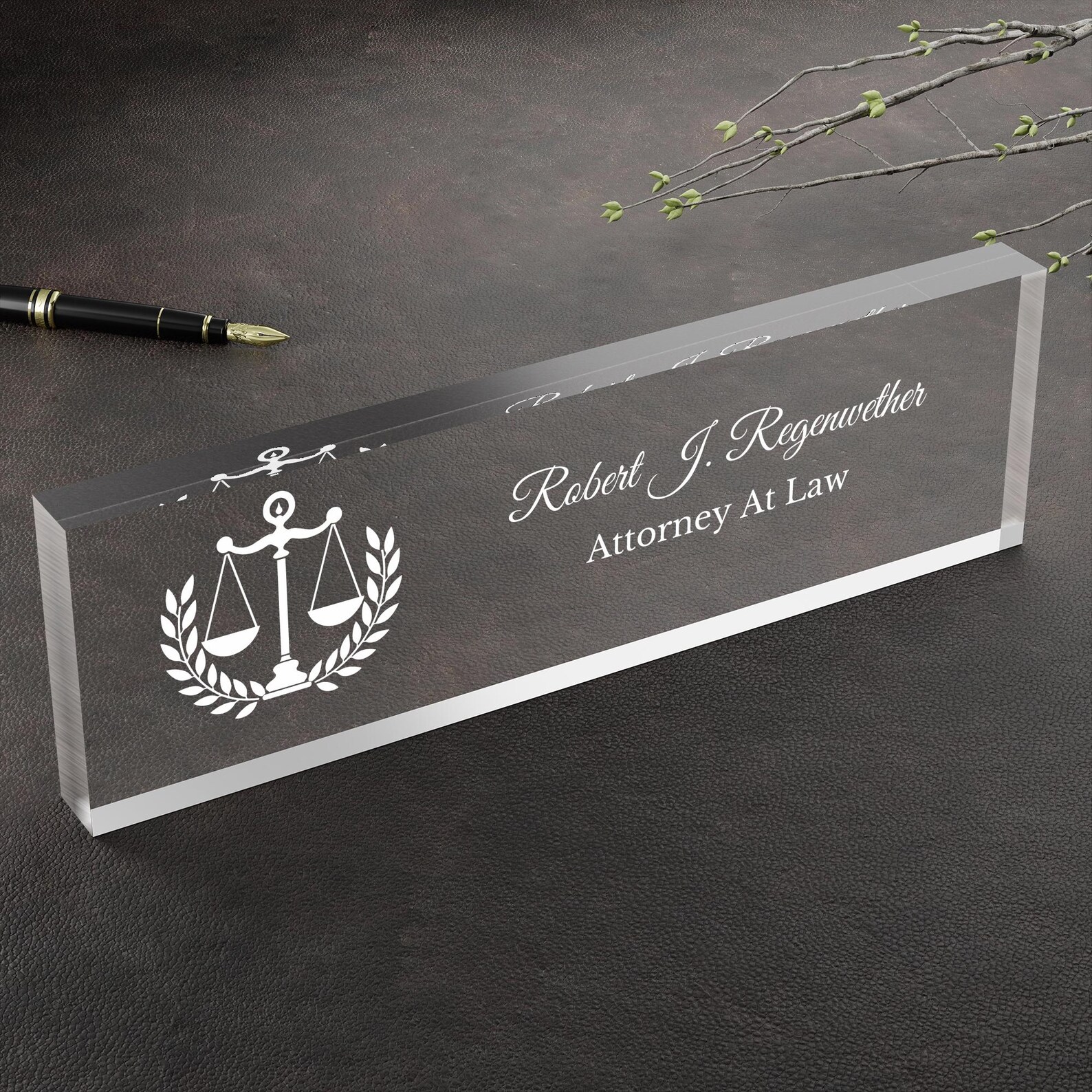 Attorney Desk Name Plate Attorney at Law Gift New Lawyer State Bar ...